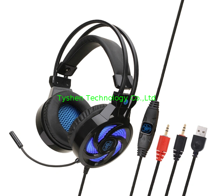 Computer Gaming Headset,1 Color LED Lighting,USB&3.5 Audio Port - Buy ...